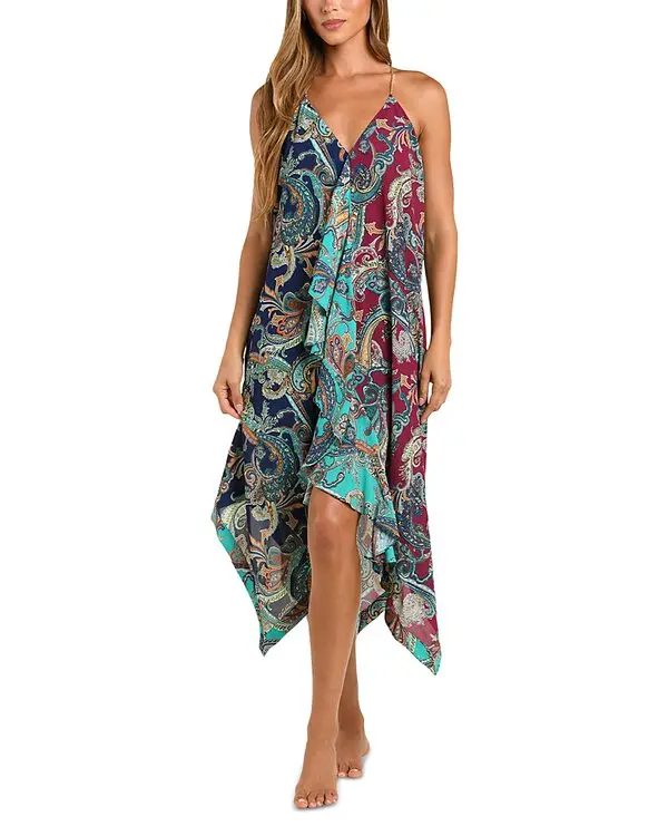 L'AGENCE Elise Bessarabian Paisley Dress Cover-up - Multi
