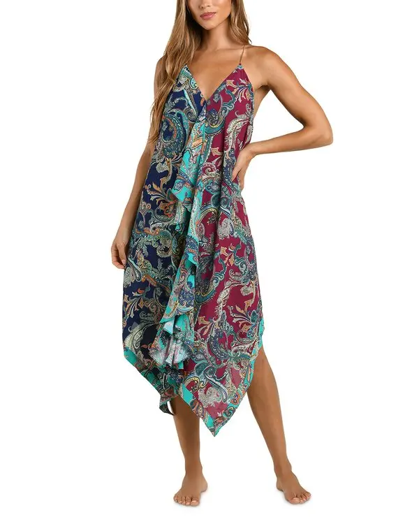 L'AGENCE Elise Bessarabian Paisley Dress Cover-up