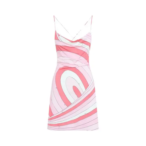 Emilio Pucci Style Viscose Mini T-shirt Dress For - Multicolour