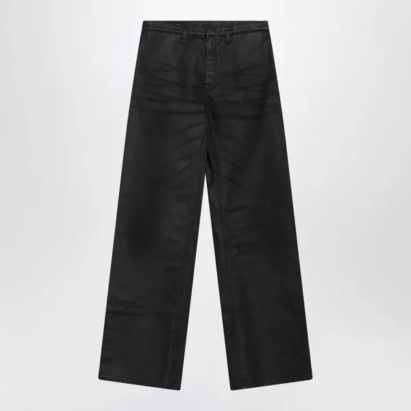 Gucci Coated Stretch Cotton Twill Denim Loose-fit Trousers - Black