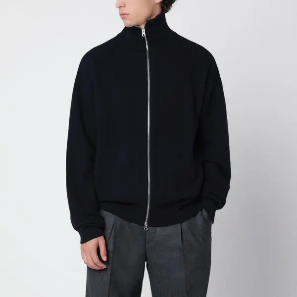 Extreme Cashmere Navy N°319 Xtra Out Cashmere Cardigan With Double-slider Zip - Blue