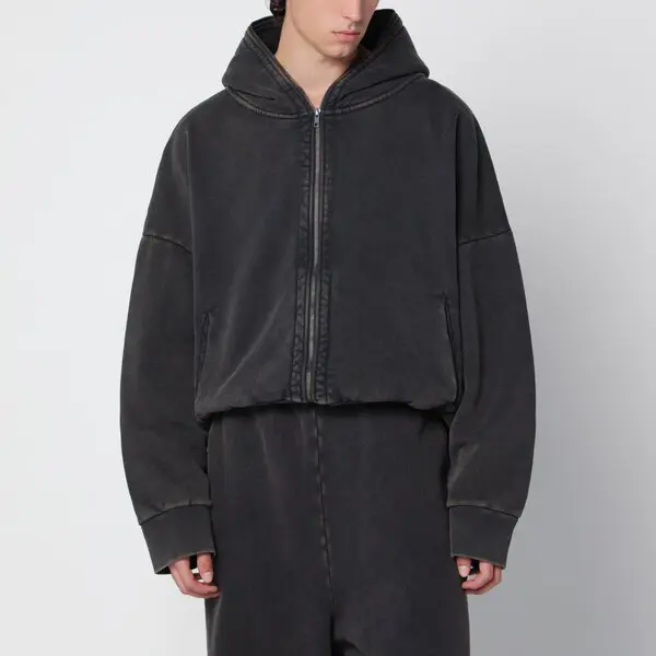 ENTIRE STUDIOS Eternal Zip High-neck Hoodie With Oversized Zip Hood - Black