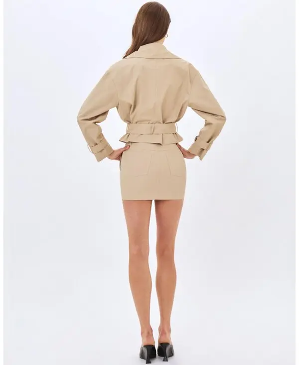 MISS CIRCLE NEW YORK Zuli Cotton Gabardine Mini Skirt