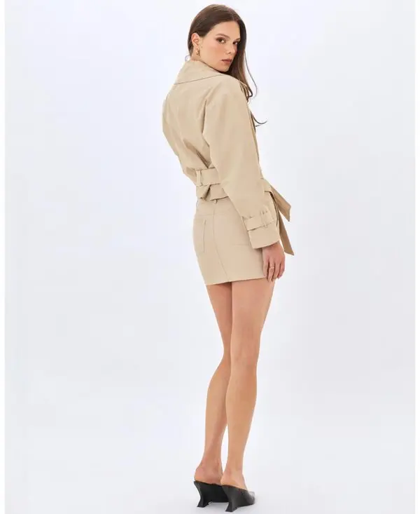 MISS CIRCLE NEW YORK Zuli Cotton Gabardine Mini Skirt
