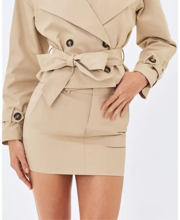 MISS CIRCLE NEW YORK Zuli Cotton Gabardine Mini Skirt
