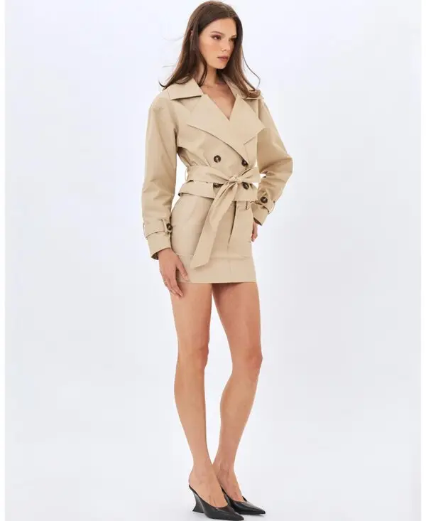MISS CIRCLE NEW YORK Zuli Cotton Gabardine Mini Skirt