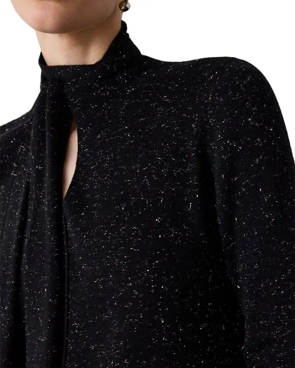 Whistles Annie Sparkle Tie Neck Top