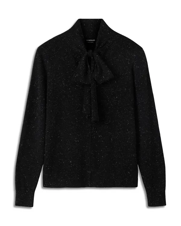 Whistles Annie Sparkle Tie Neck Top