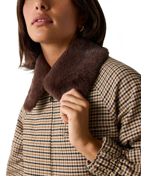 Whistles Faux Fur Collar Bomber Jacket