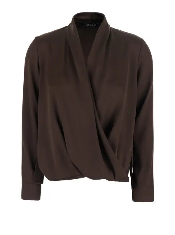 LEPLAIN Wrap Fabric Mini Top - Brown