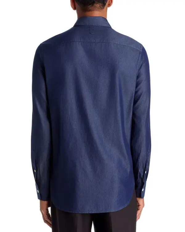 Canali Chambray Regular Fit Sport Shirt