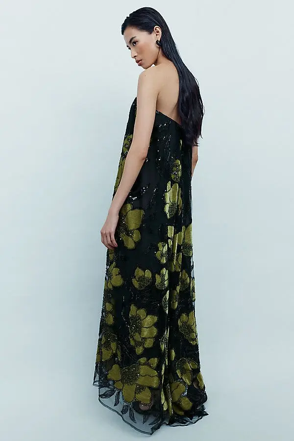 HELSI Margot Velvet Burnout Midi Dress