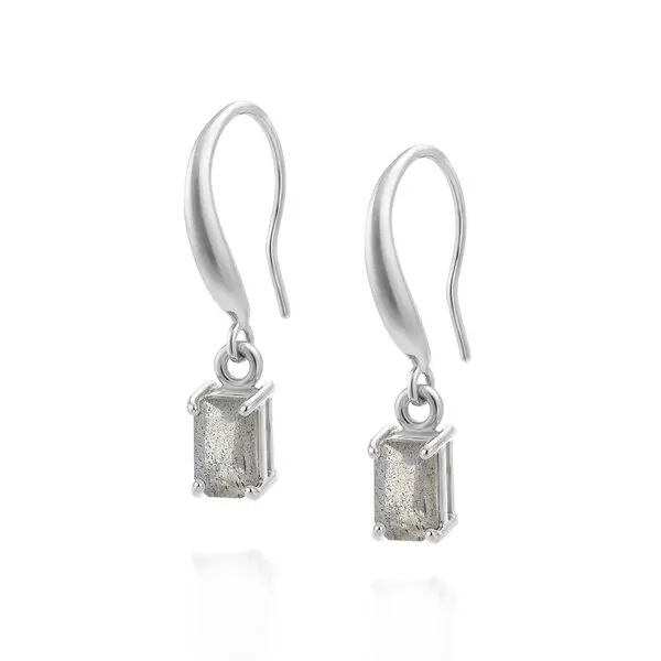 NELLOU JEWELLERY Labradorite Octavia Drop Earrings Plated Sterling - Silver