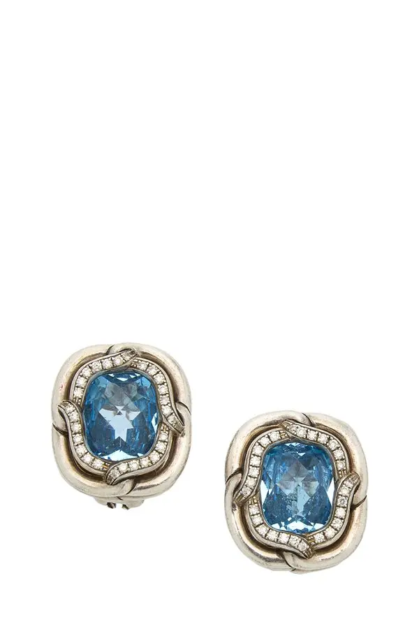 David Yurman Topaz Labyrinth Earrings - Blue