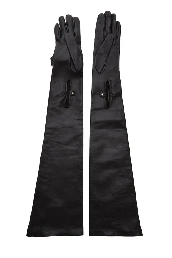 Prada Leather Pouch Long Gloves