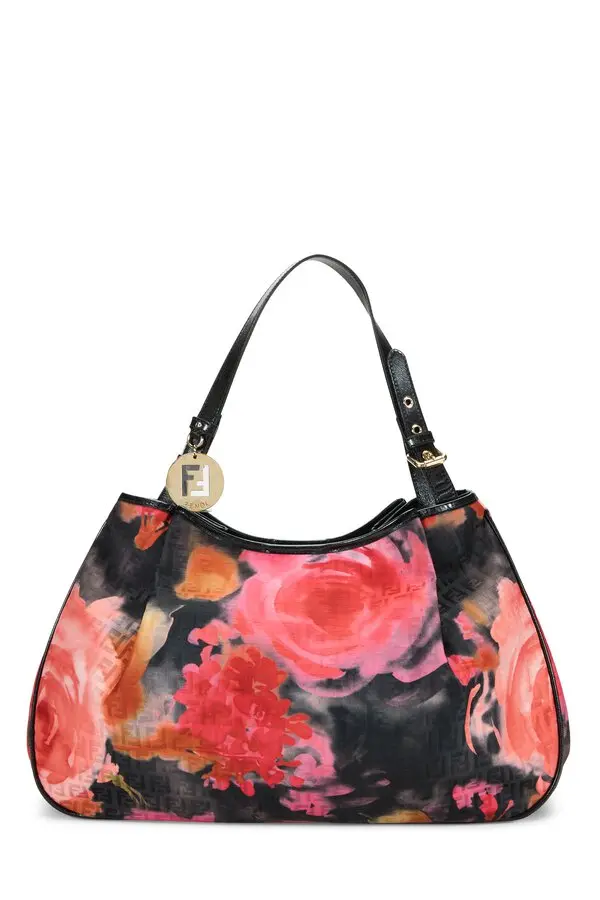 Fendi Multicolor Floral Zucchino Forever Hobo - Multi