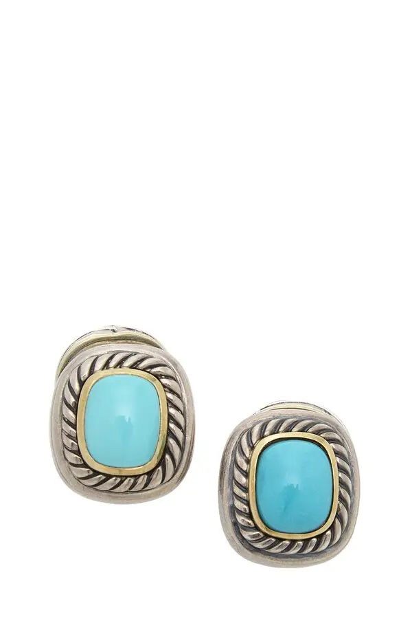 David Yurman Turquoise Stone Albion Earrings - Blue