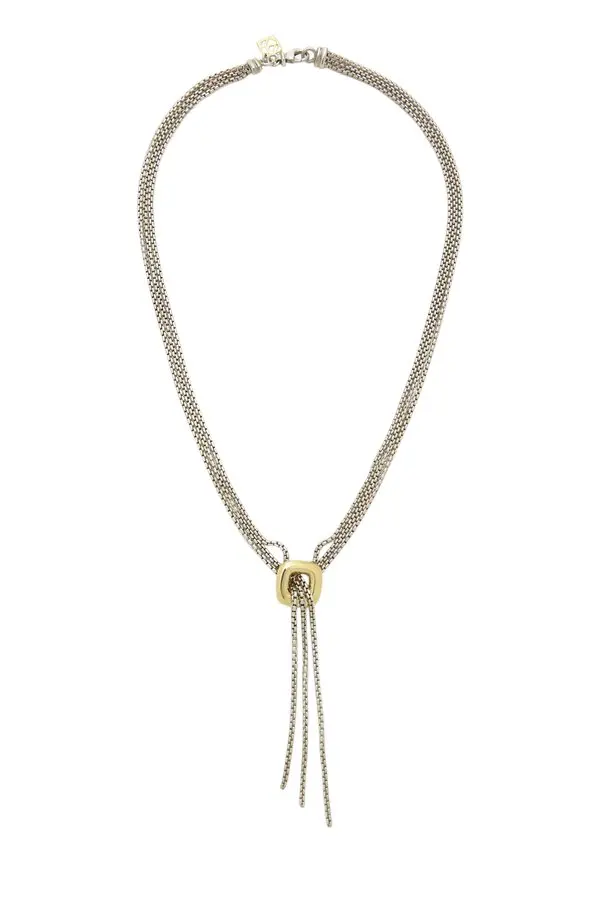 David Yurman Silver Lariat Waterfall Necklace - Gold