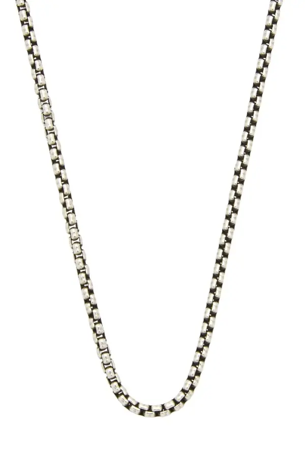 David Yurman Silver Box Chain Necklace 1.7mm