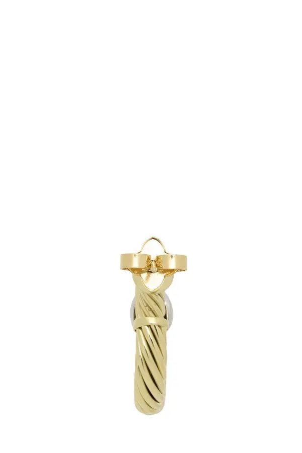 David Yurman Gold Two-tone Cable X Hoop Earrings
