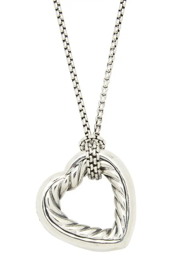 David Yurman Two-tone Cable Heart Necklace