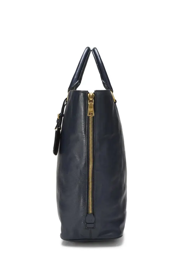 Prada Calfskin Side Zip Tote