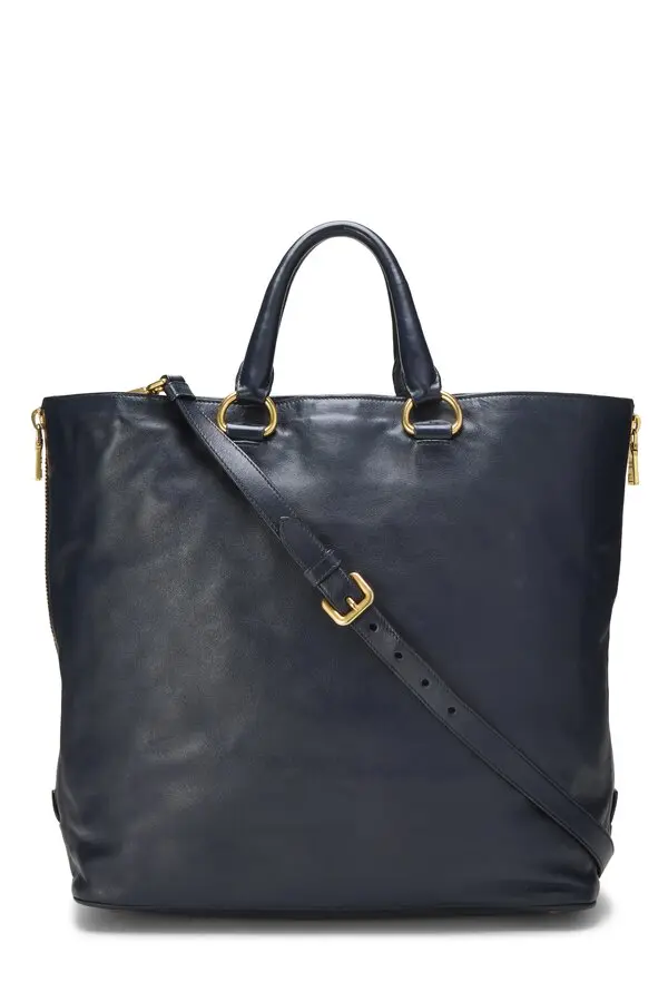 Prada Calfskin Side Zip Tote