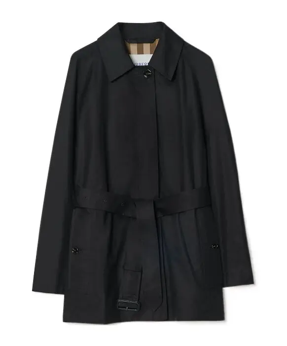 Burberry Short Cotton Car Coat - Black
