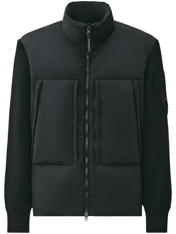 C.P. COMPANY Maglia Con Zip In Misto Lana Merino Extrafine - Black