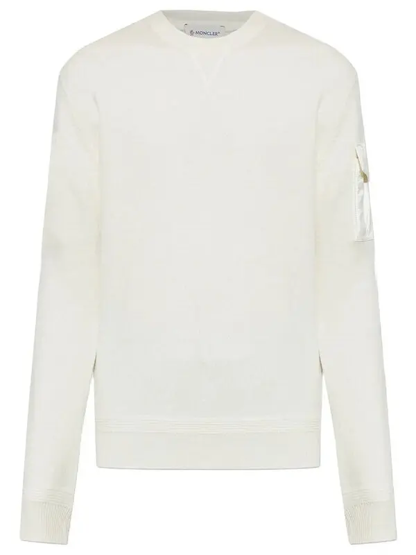 Moncler Maglione In Lana Con Tasca Patch