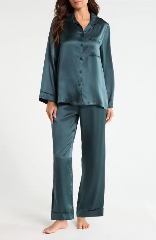 PAPINELLE Audrey Washable Silk Pajamas - Deep Emerald