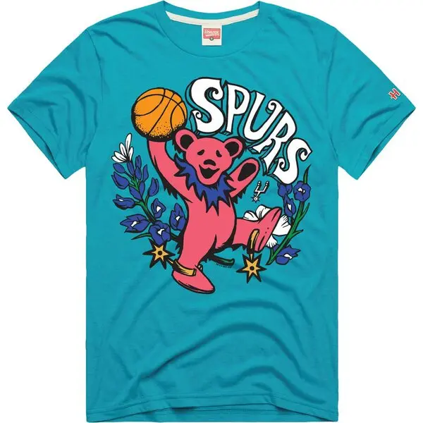 HOMAGE San Antonio Spurs X The Grateful Dead Bear Tri-blend T-shirt - Teal