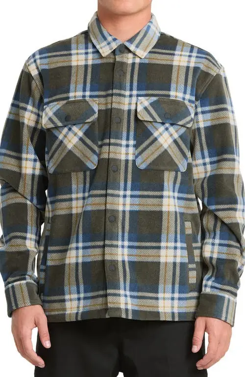 Quiksilver Harbor Plaid Polar Fleece Shirt - Grape Leaf