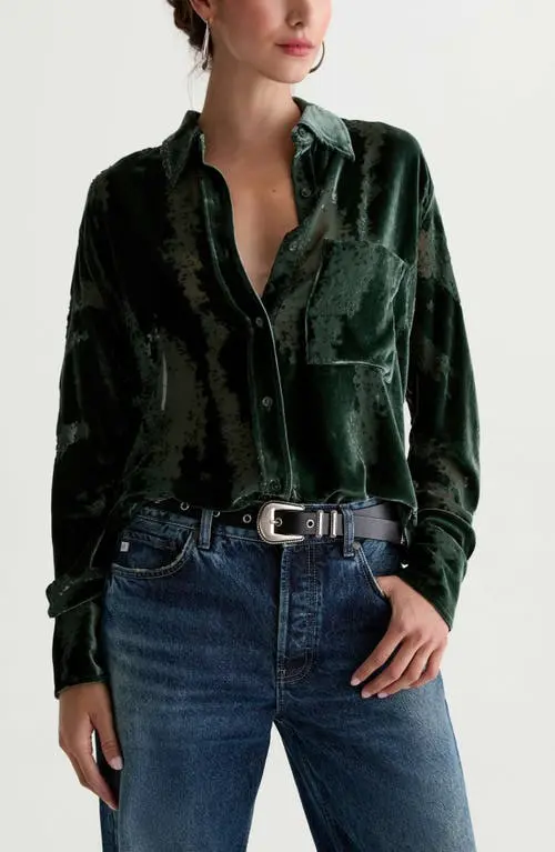 Ag Sawtelle Burnout Velvet Shirt - Pine
