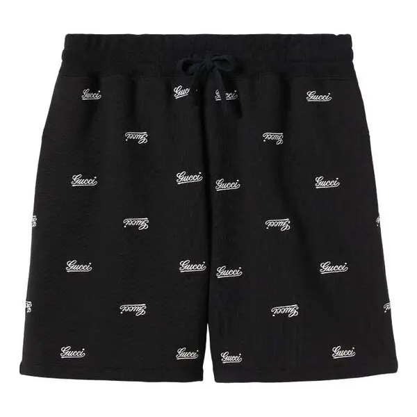 Gucci Fw24 Sweat Shorts 'embroidery - Black