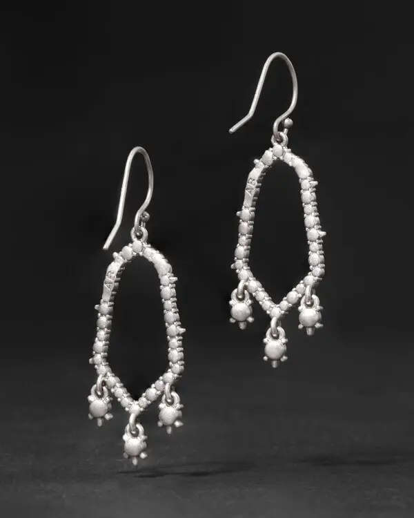 Alexis Bittar Spiked Pavã© Triple Drop Earring - Silver