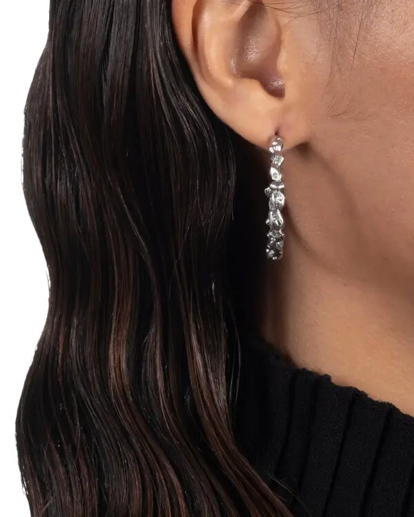 Alexis Bittar Molten Pebble Crystal Hoop Earrings