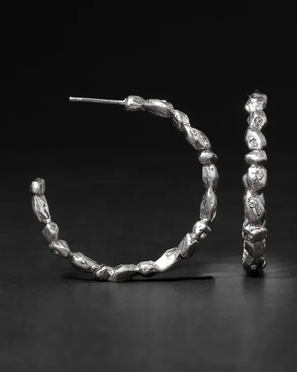 Alexis Bittar Molten Pebble Crystal Hoop Earrings