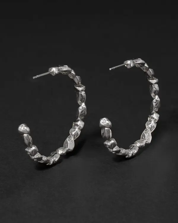 Alexis Bittar Molten Pebble Crystal Hoop Earrings