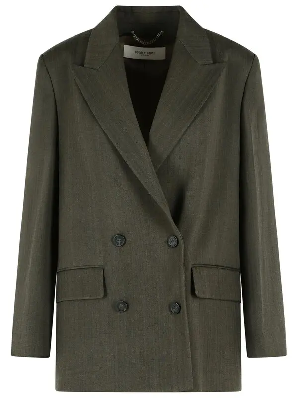 GOLDEN GOOSE Journey' Blazer In Viscose And Grey Virgin Wool