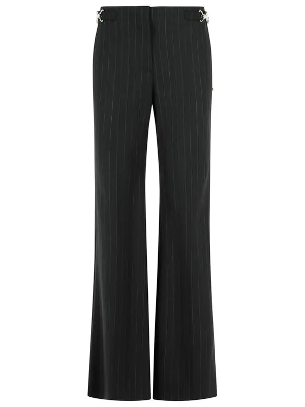 Sportmax Alcamo' Chevron Wool Flared Pants - Black