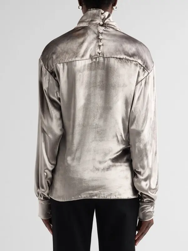Prabal Gurung Draped Velvet Blouse