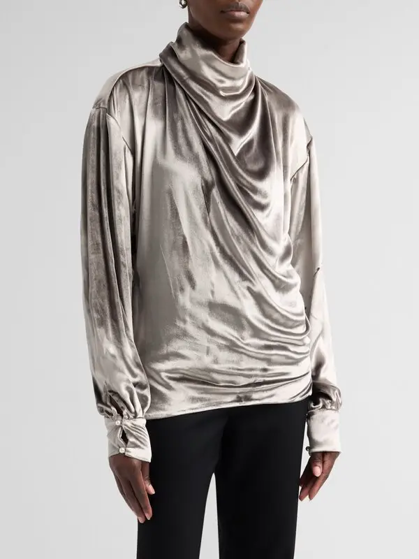 Prabal Gurung Draped Velvet Blouse