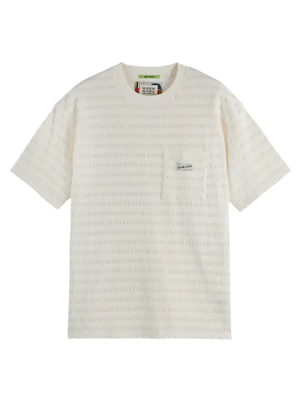 Scotch & Soda Striped Stretch-cotton T-shirt - Eggshell