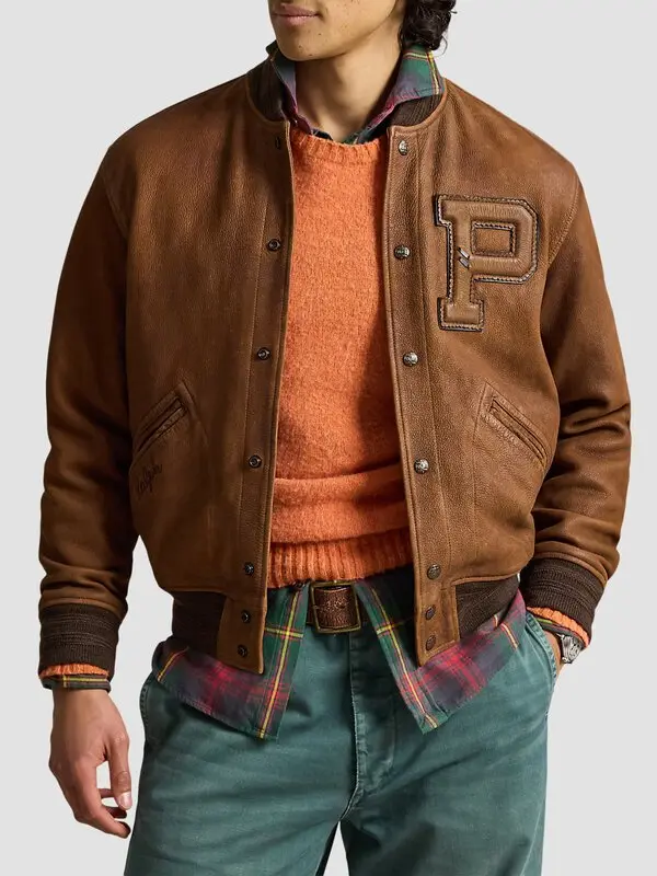 Polo Ralph Lauren Leather Letterman Jacket