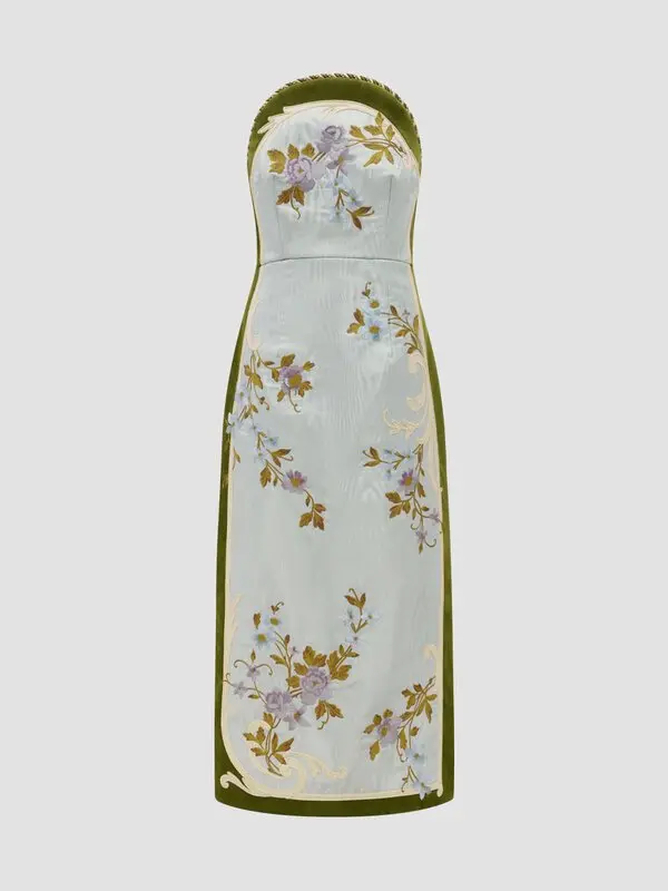 ALEMAIS Odessa Floral Linen-cotton Blend Midi Dress - Multi