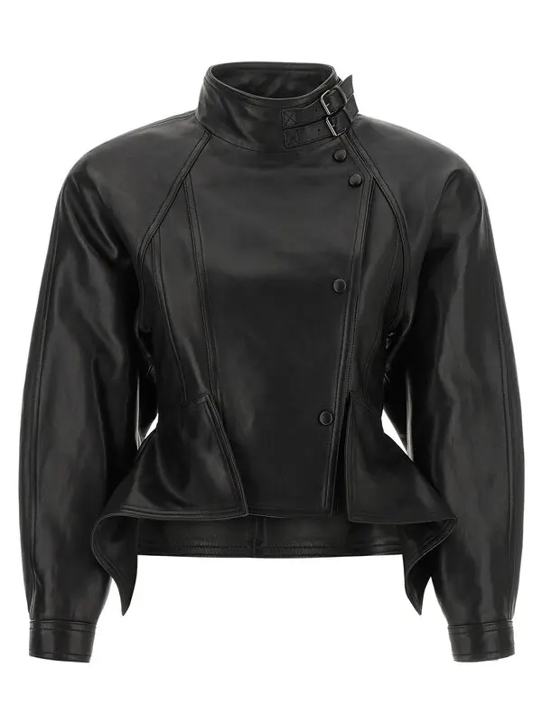 Balmain Iconica' Leather Jacket - Black