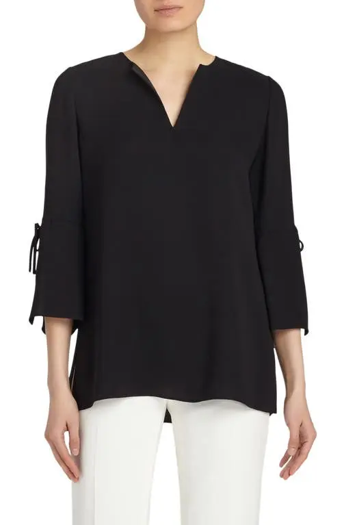 Lafayette 148 New York Sela Silk Blouse - Black