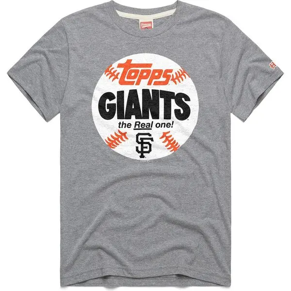 HOMAGE San Francisco Giants Mlb X Topps Baseball The Real One Tri-blend T-shirt - Gray