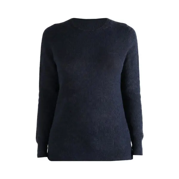 Auralee Suri Alpaca Sheer Knit Pullover 'navy - Tan